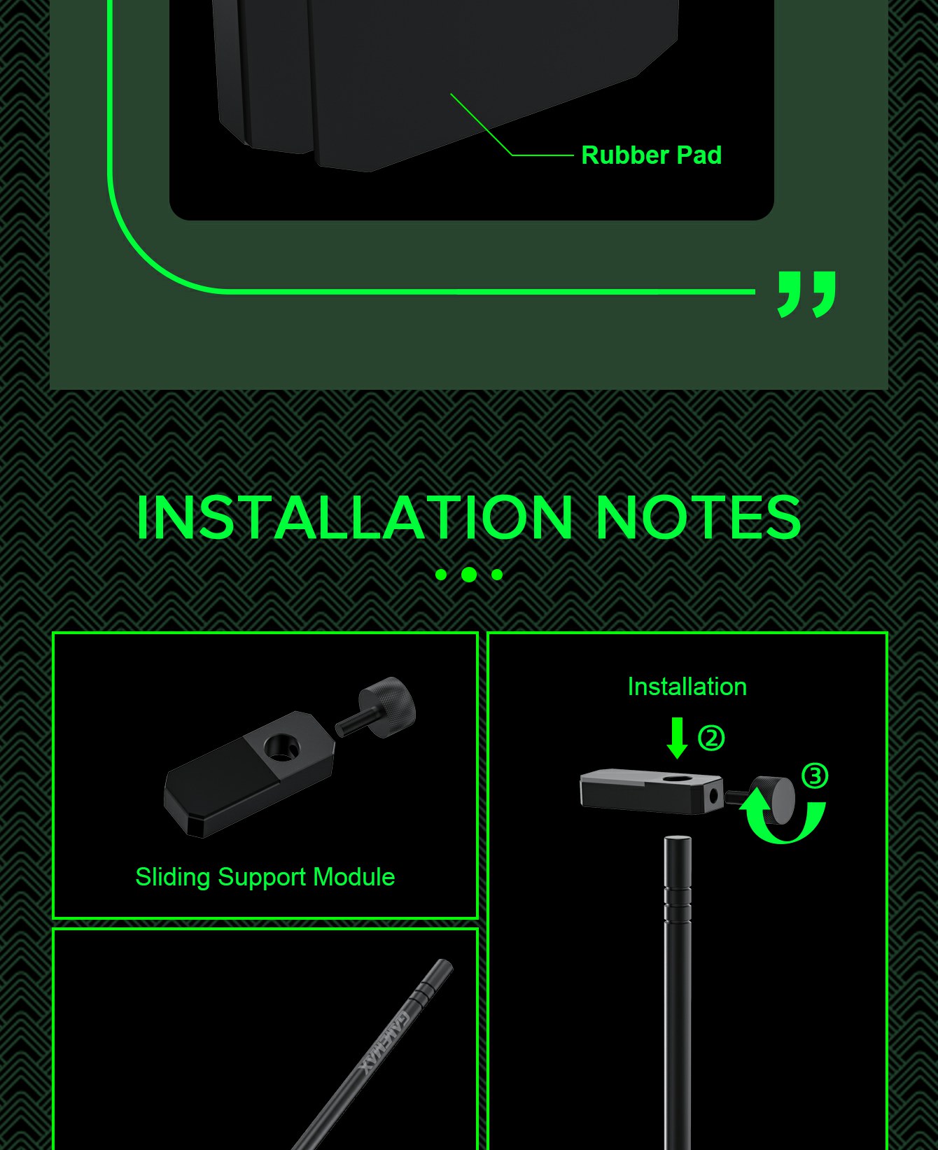 GameMax GPU-192, 192mm Aluminum GPU Support, Graphics Video Card ...