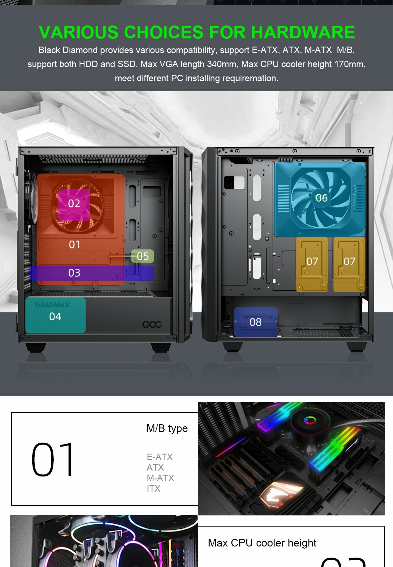 water cooled pc case | Diamond COC Mid-Tower Gaming case