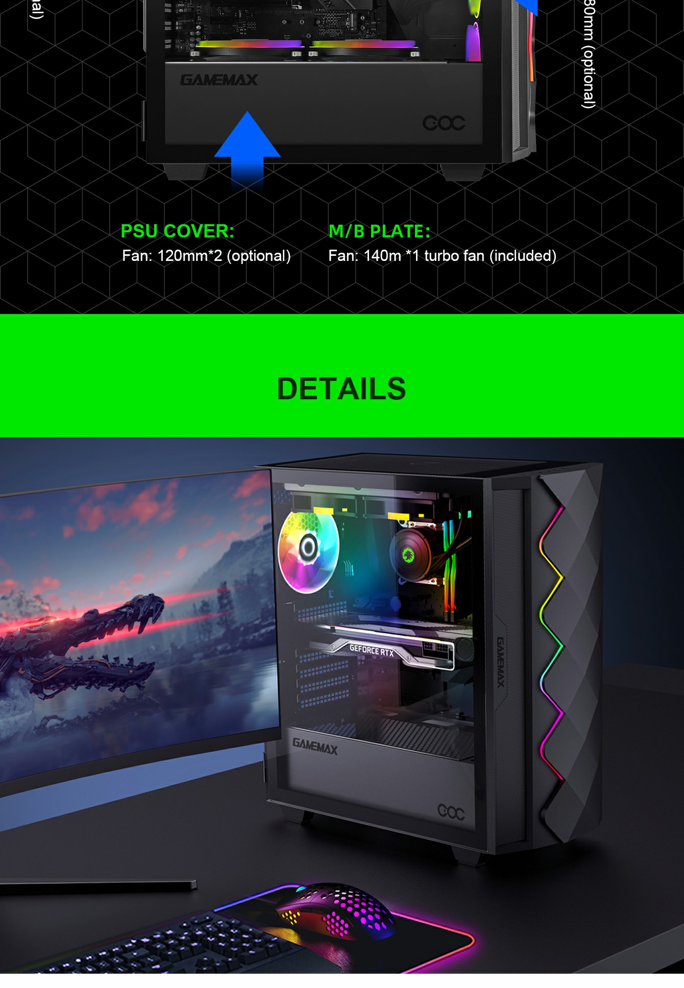 water cooled pc case | Diamond COC Mid-Tower Gaming case