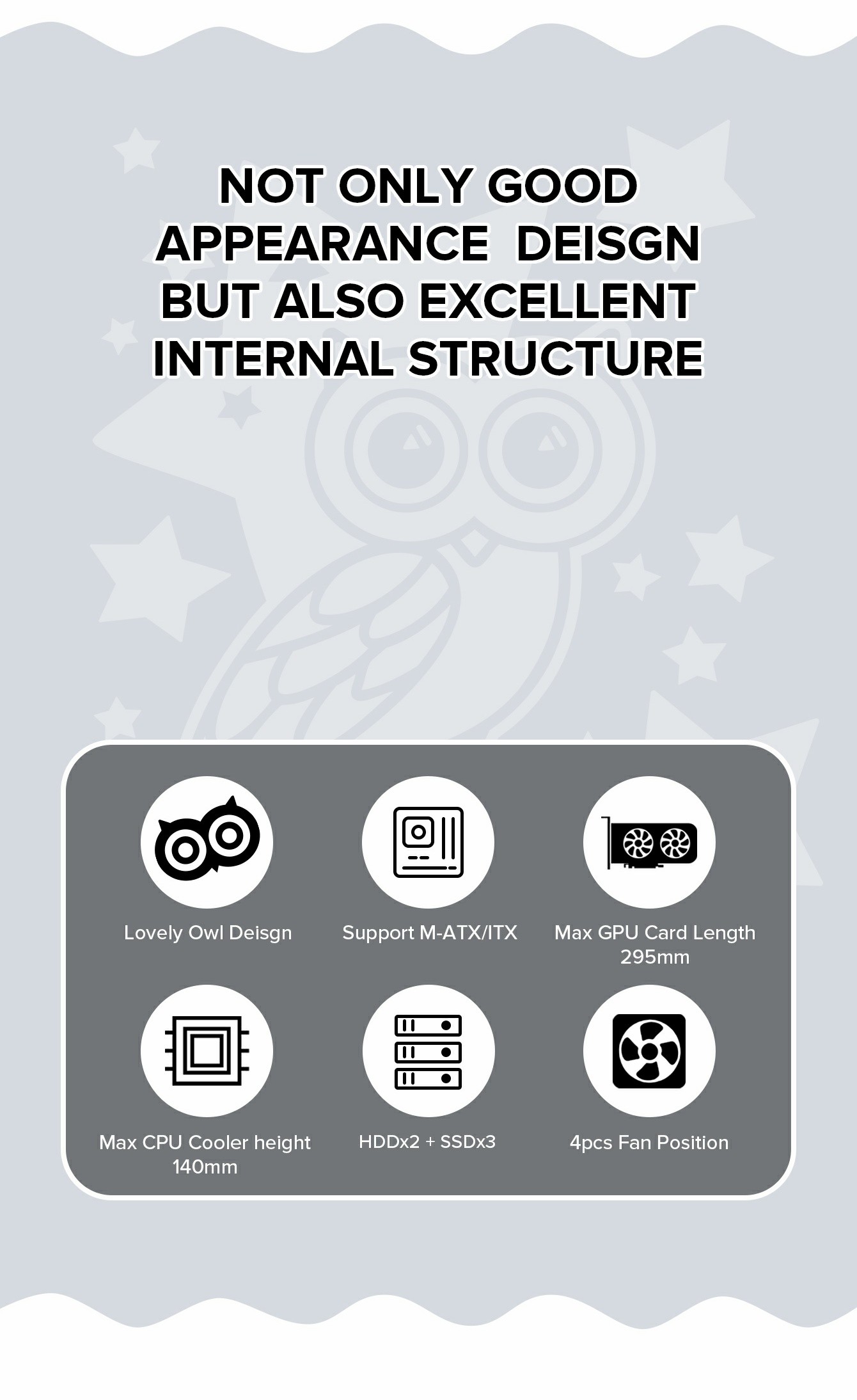 Cute Owl mATX structure to show your style!