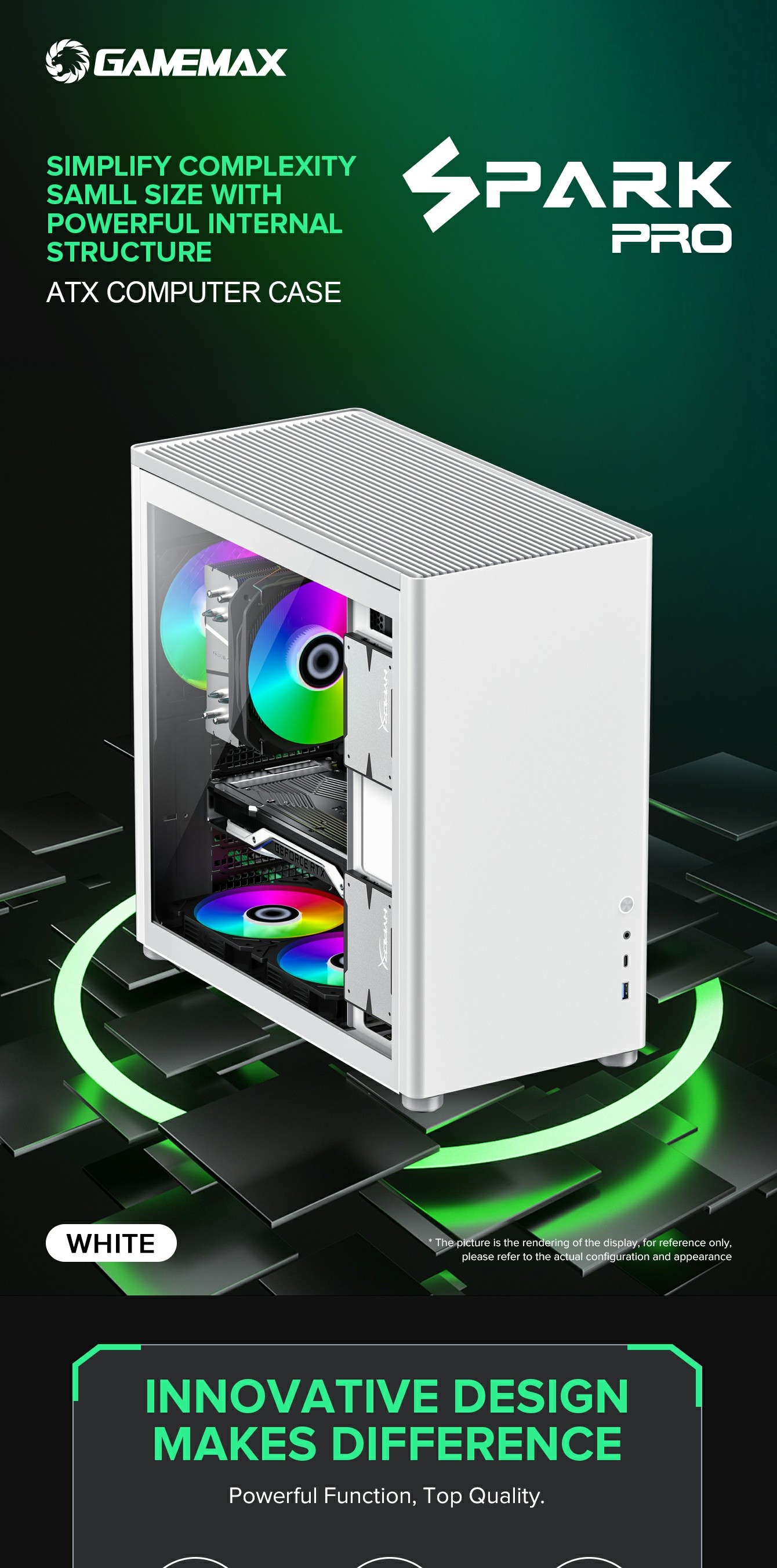 GameMax Spark Cube design Vertical Airflow
