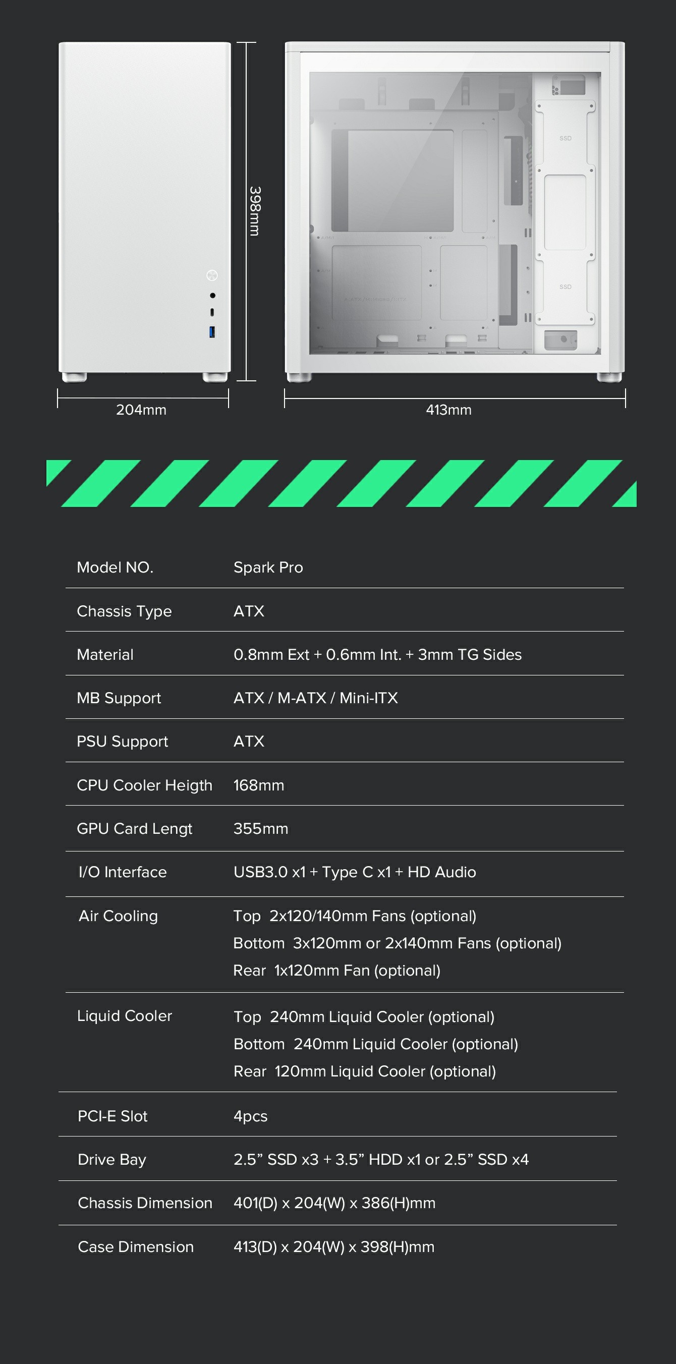 GameMax Spark Cube design Vertical Airflow
