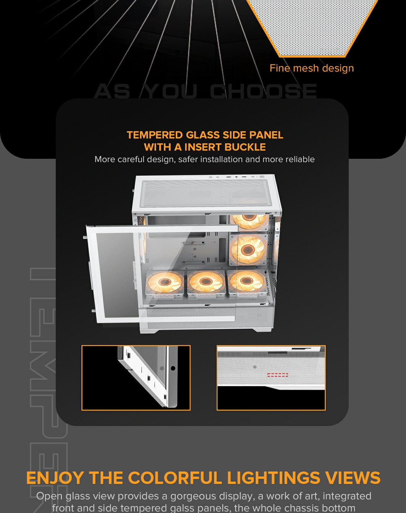 Gamemax Vista White Micro ATX Transparent Gaming PC Cases