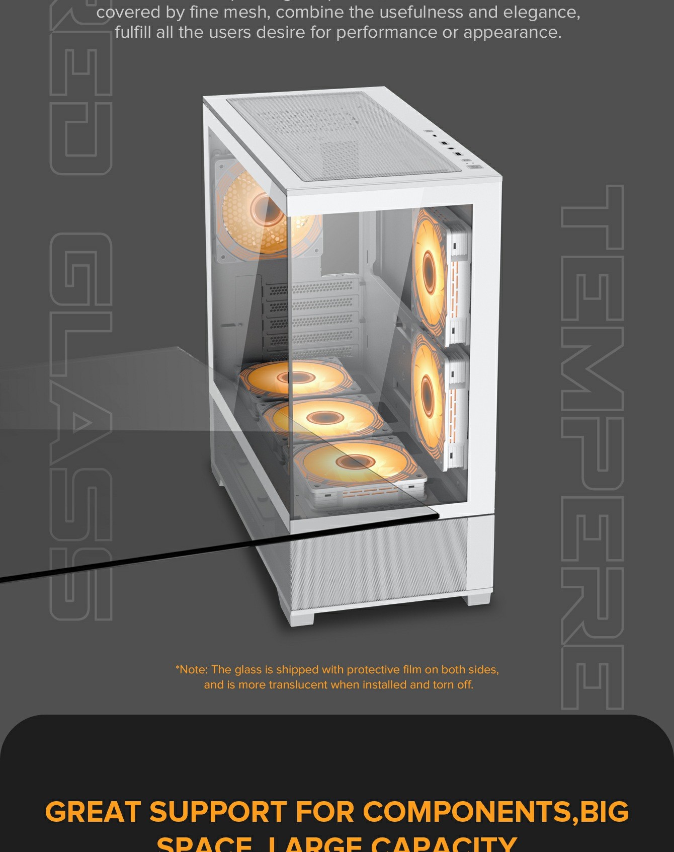 Gamemax Vista White Micro ATX Transparent Gaming PC Cases