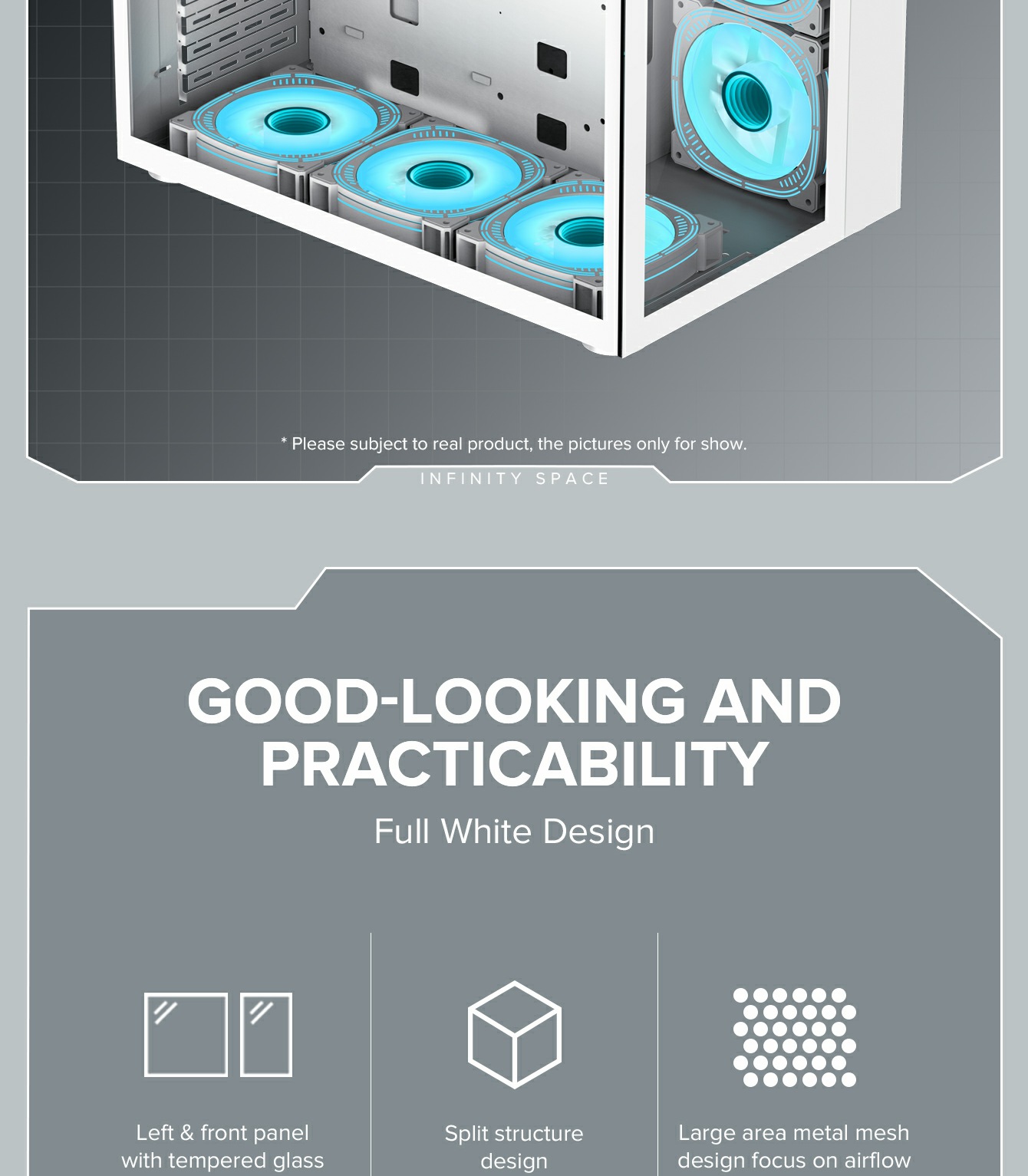 water cooled pc case | Infinity White Case Mid Tower ATX Gaming PC Case ...