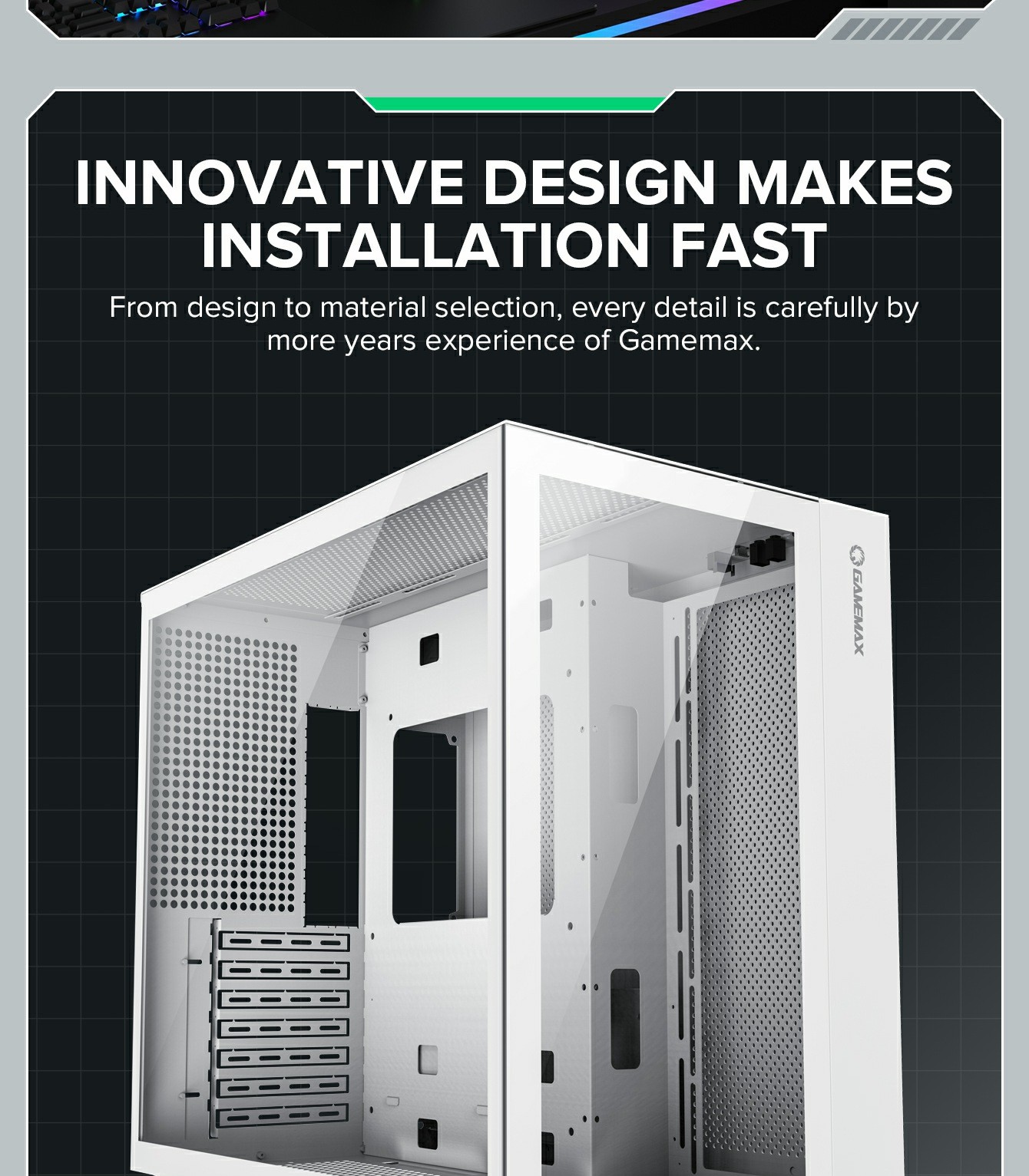 water cooled pc case | Infinity White Case Mid Tower ATX Gaming PC Case ...