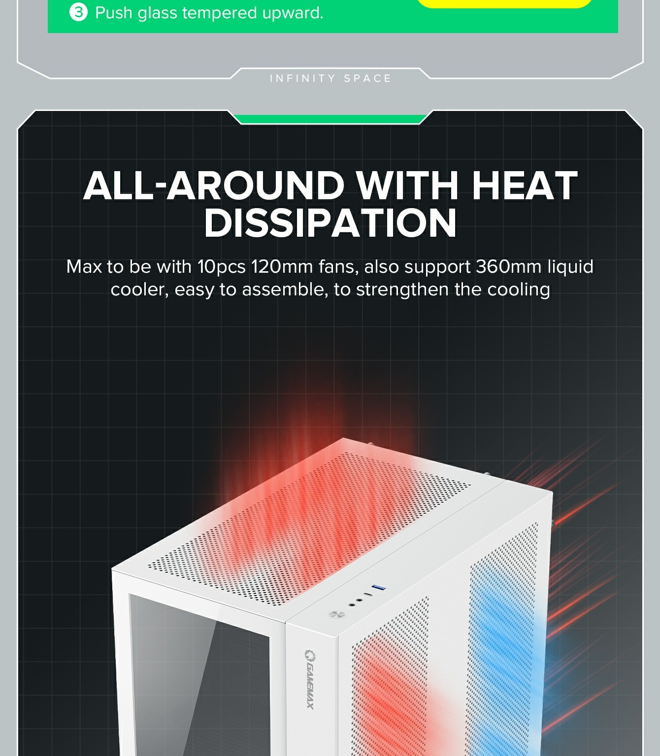 water cooled pc case | Infinity White Case Mid Tower ATX Gaming PC Case ...
