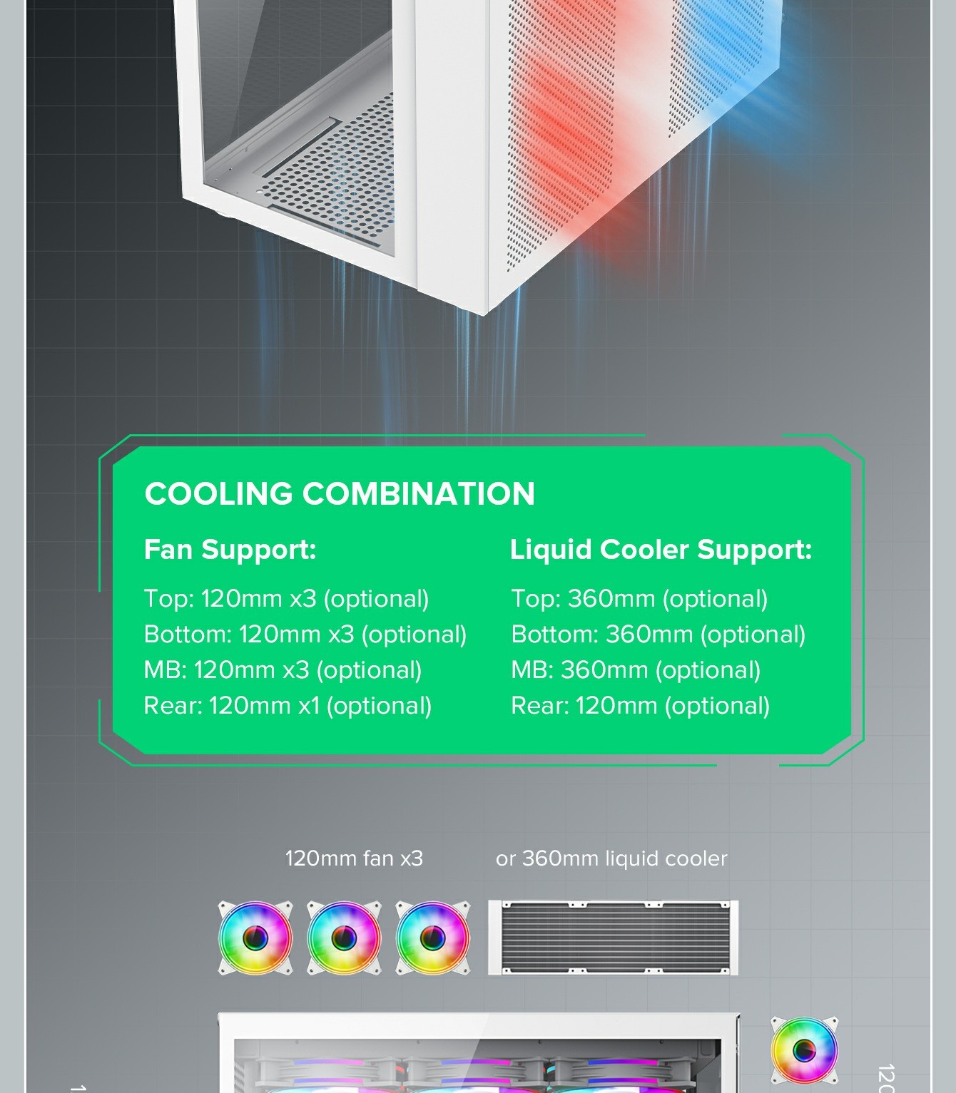 water cooled pc case | Infinity White Case Mid Tower ATX Gaming PC Case ...