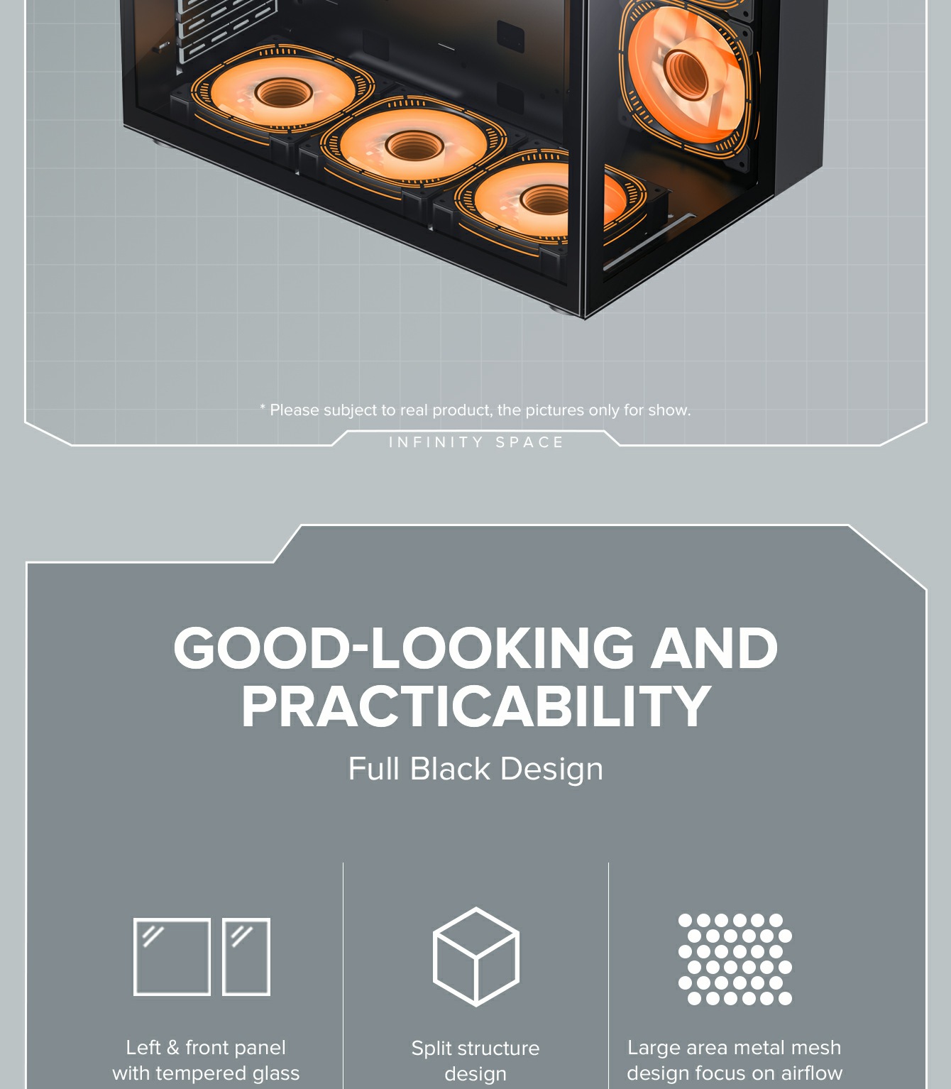 Infinity BK-Tempered Glass PC Case | GAMEMAX