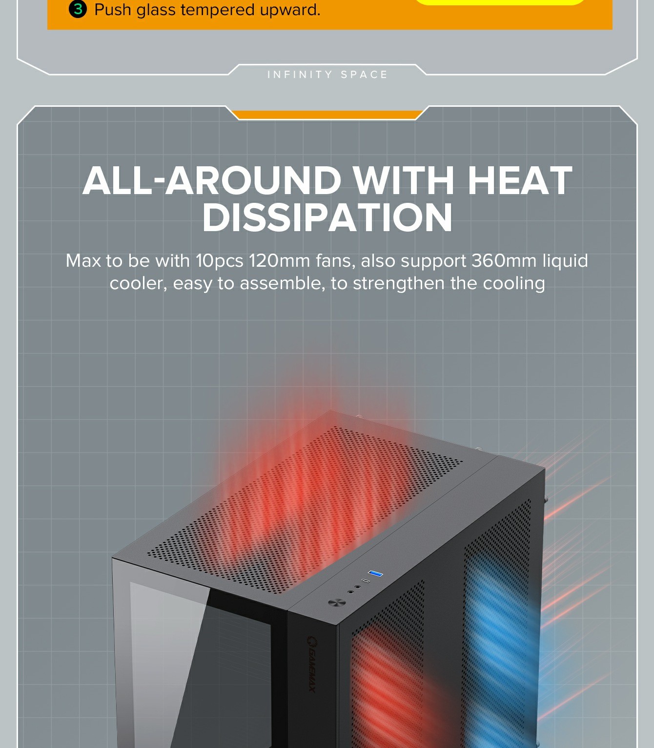 Infinity BK-Tempered Glass PC Case | GAMEMAX