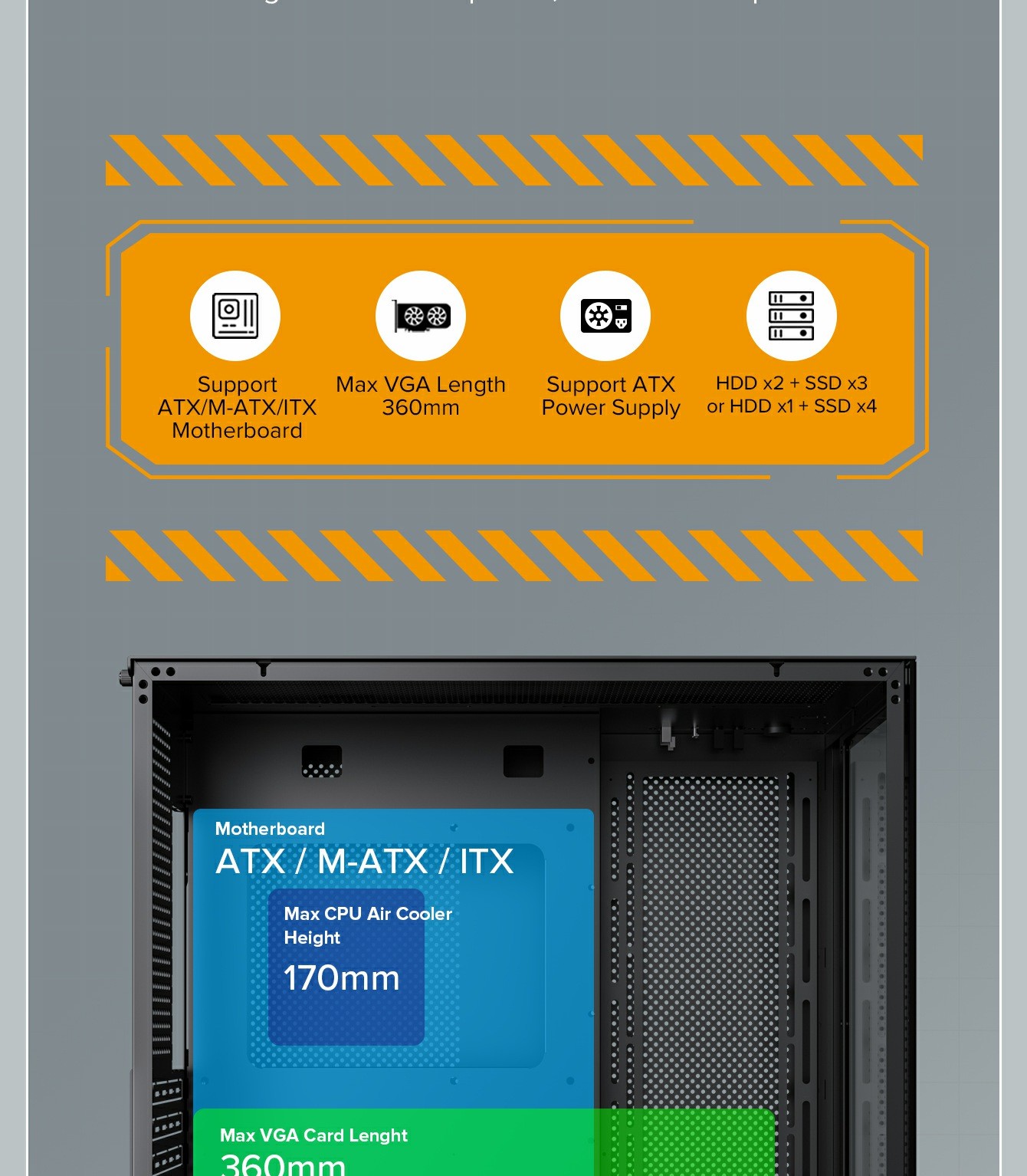Infinity BK-Tempered Glass PC Case | GAMEMAX