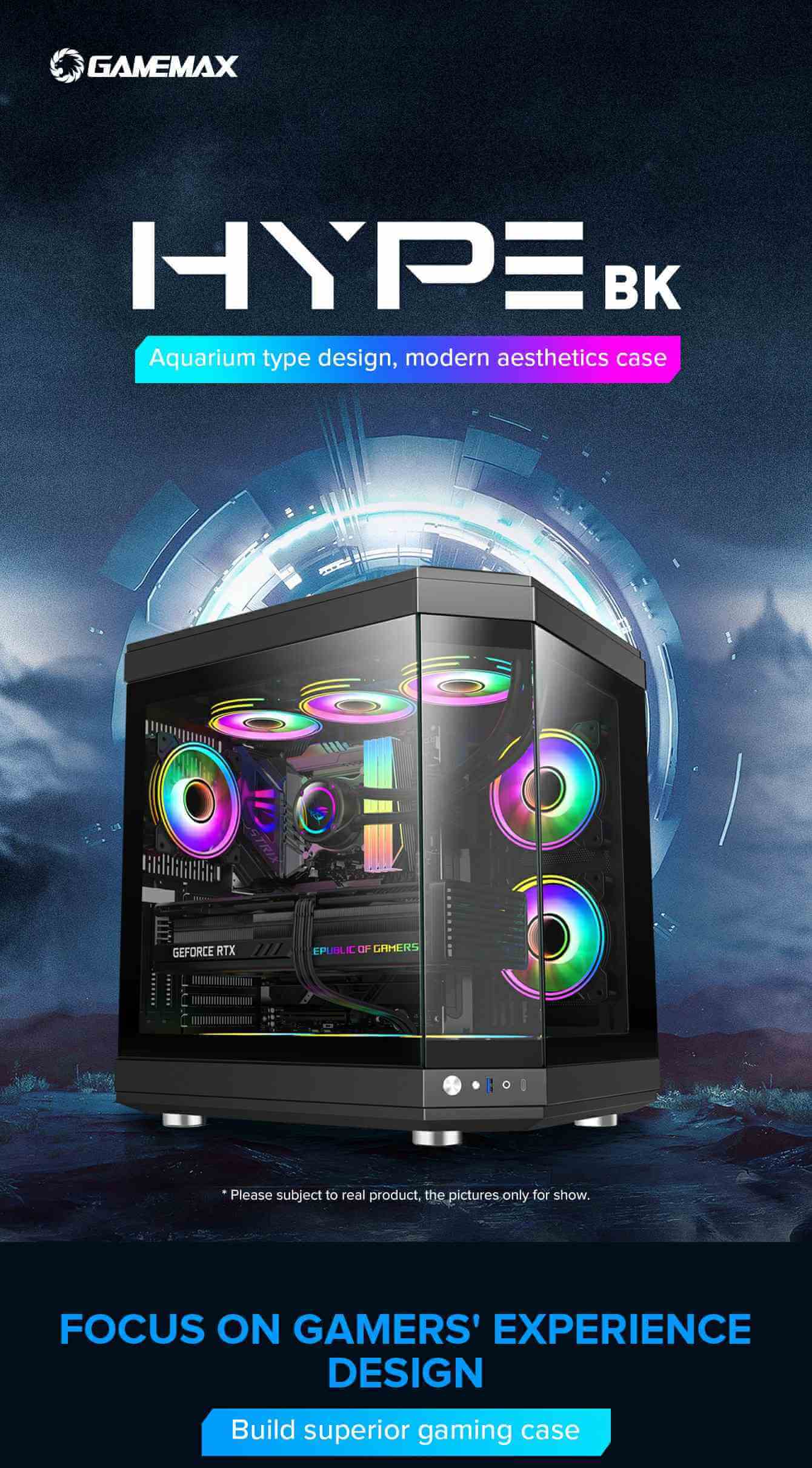 HYPE BK-Tempered Glass PC Case | GAMEMAX
